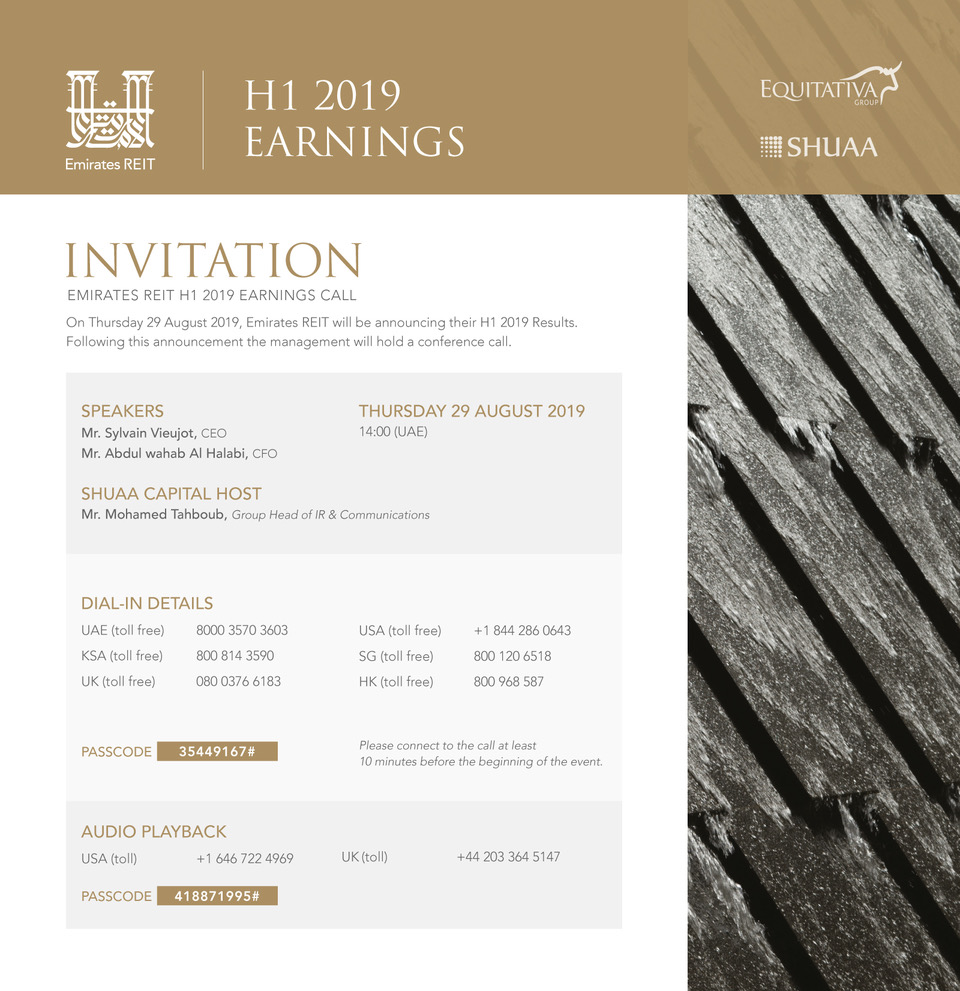 Investor relations @ Emirates REIT